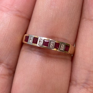 Ruby and Diamond Ring, Minimal and Timeless Design, Second Hand, Antique - Etsy