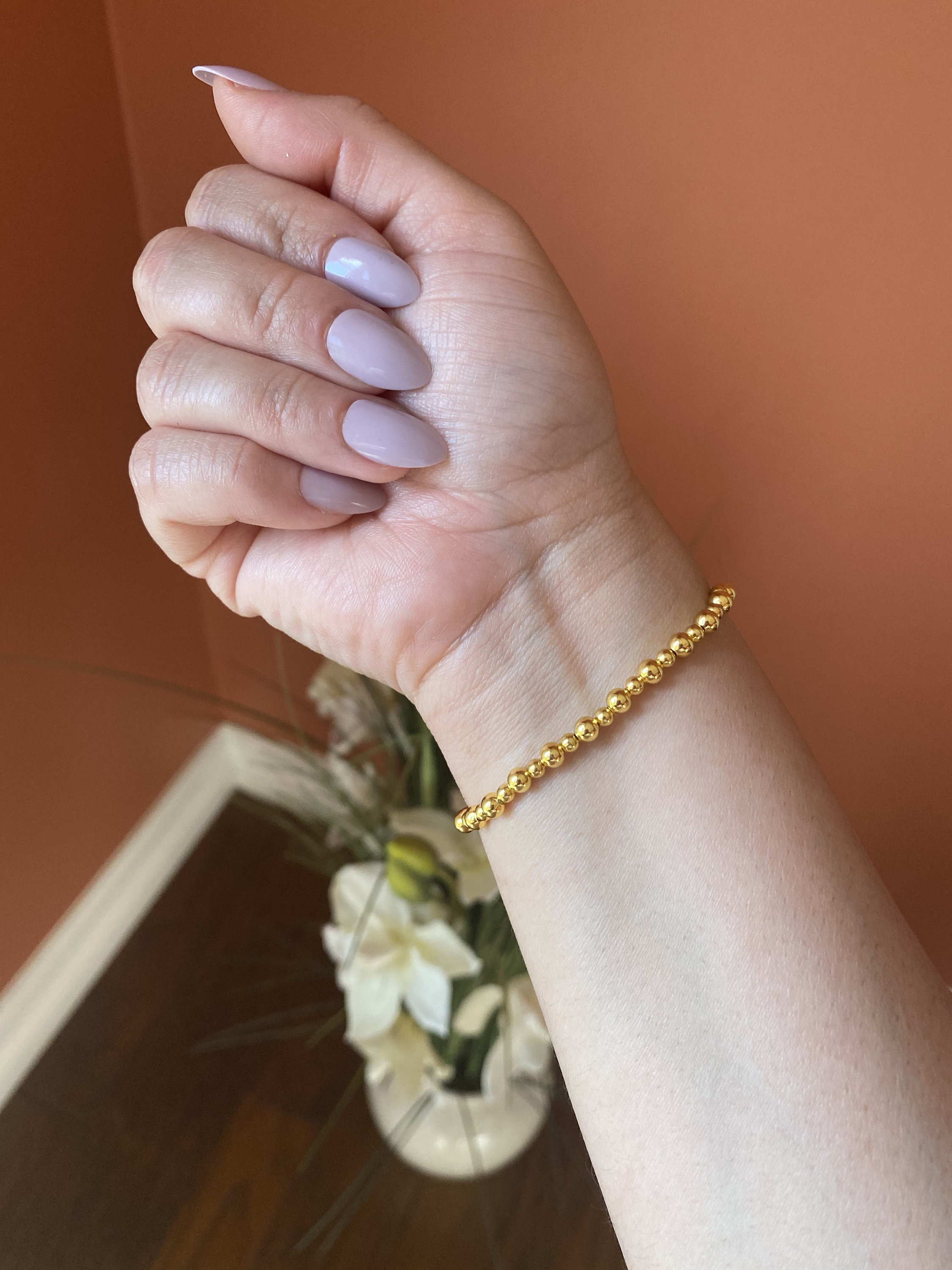 Bracelet de perles plaqués dor Sun Charm - Etsy France