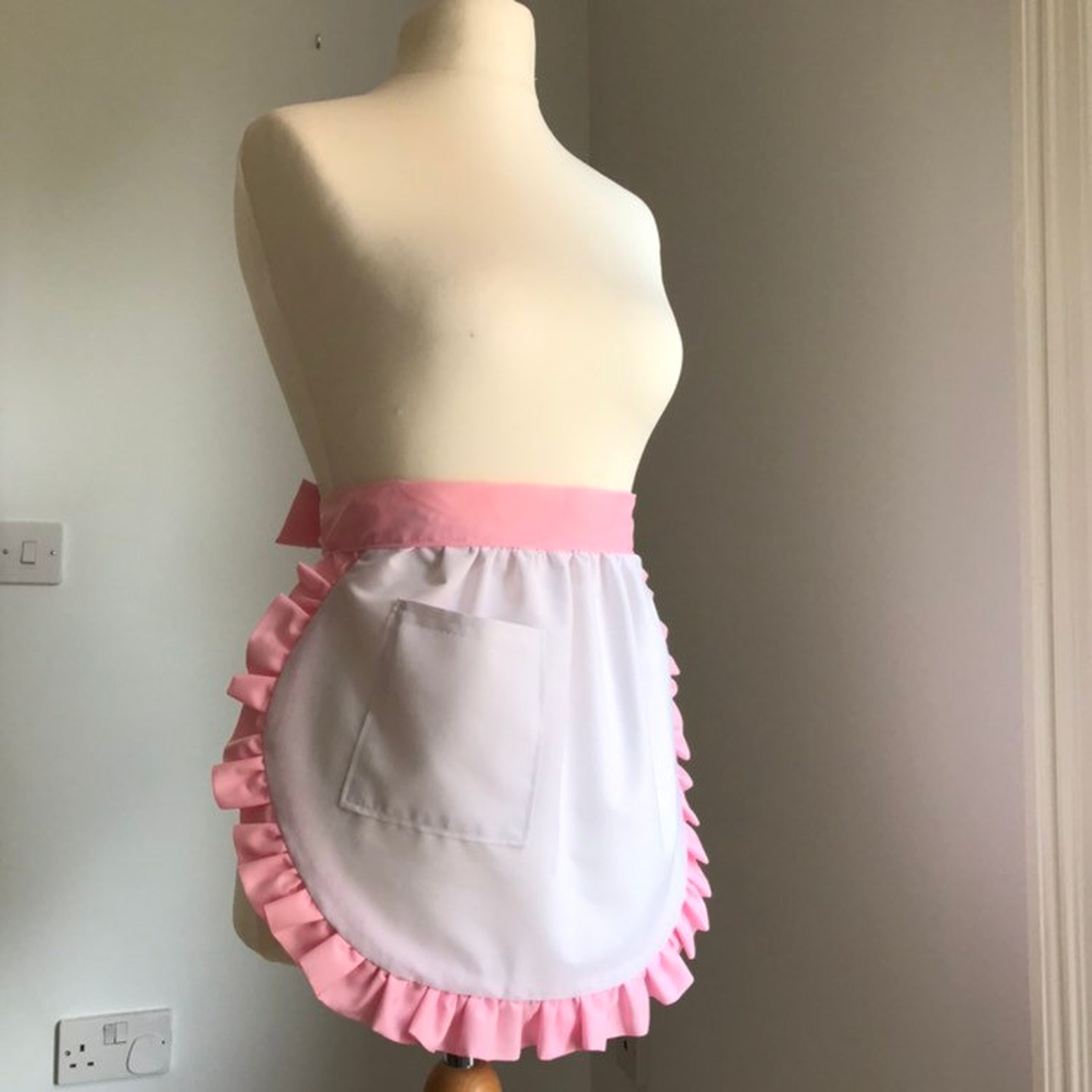 White Frilly Apron Pink Frilly Apron Retro Waist Apron | Etsy