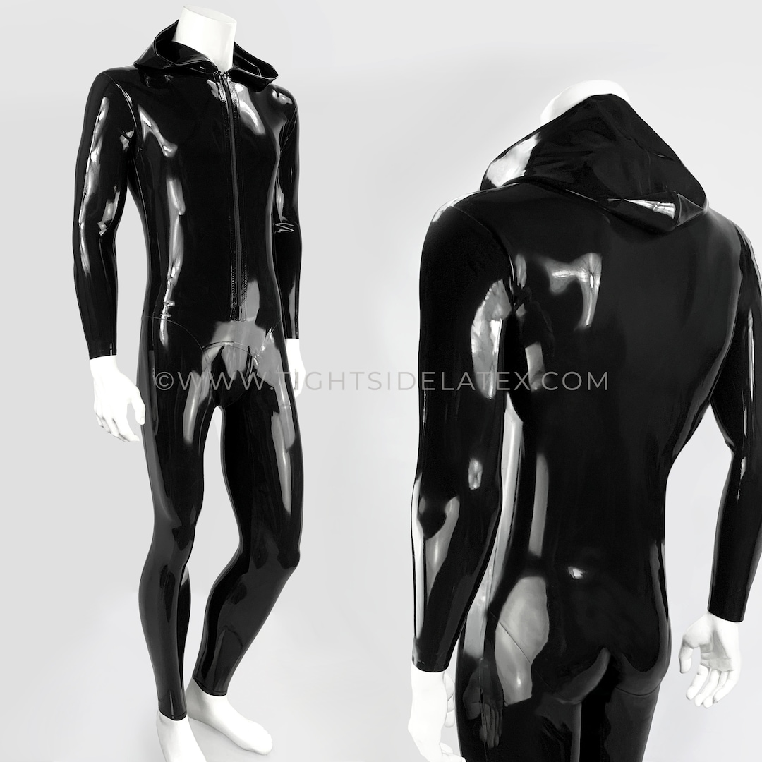 Men's Latex Catsuit With Hood - Etsy