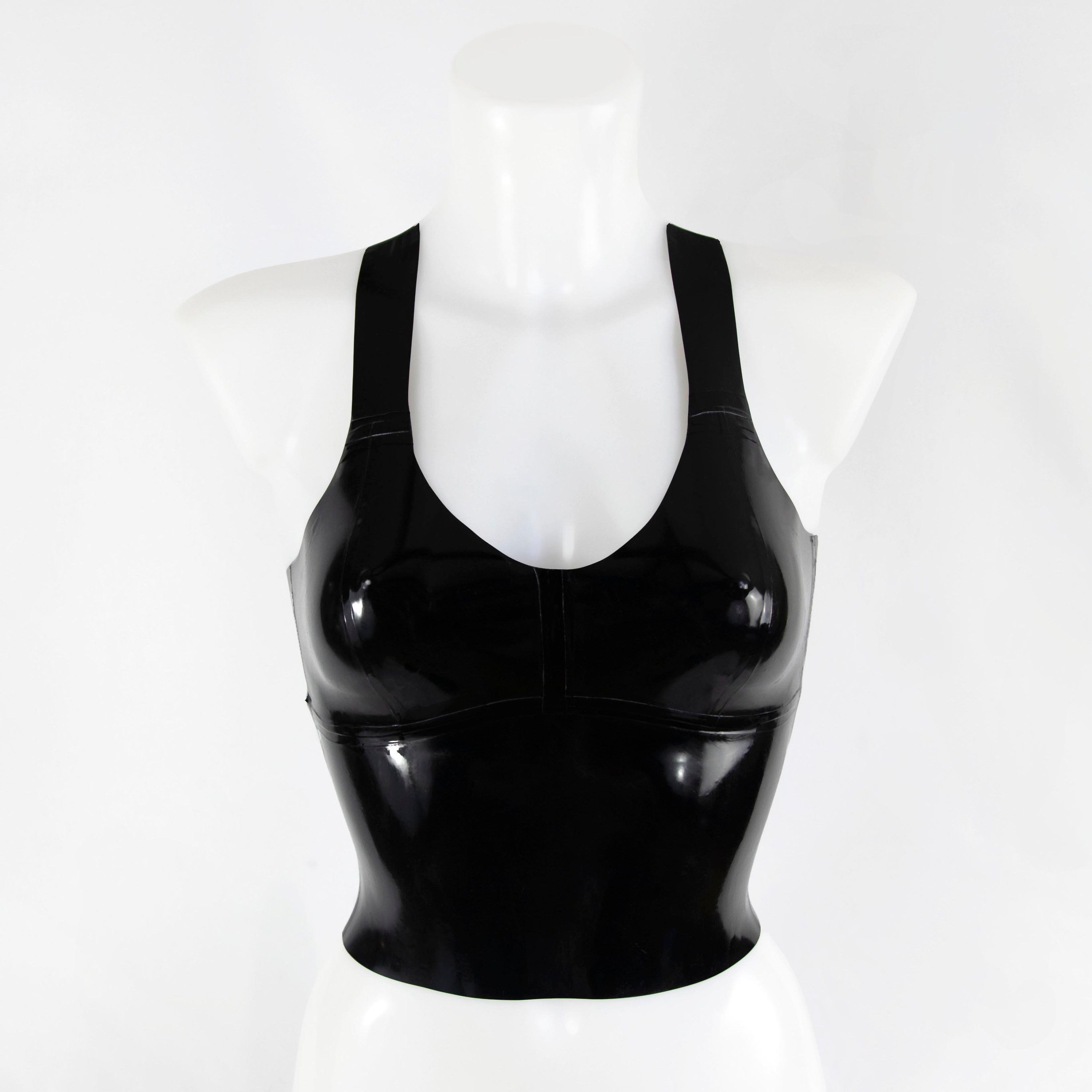 Latex Crop Top With Cross Detail Back - Etsy
