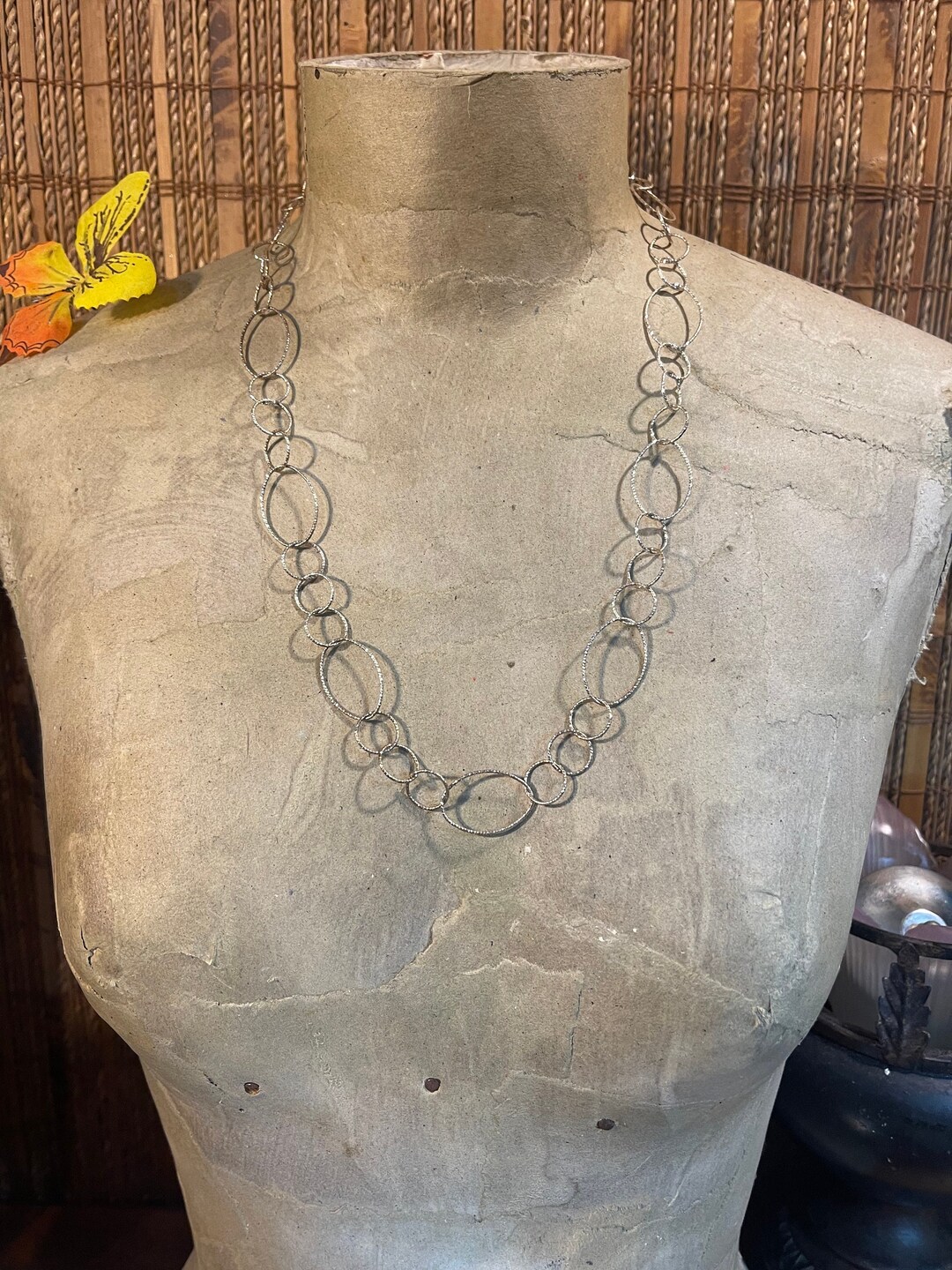 MCM Long Vintage Sterling Bubble Link Chain Necklace Stamped KA 925 Italy 1772 - Etsy