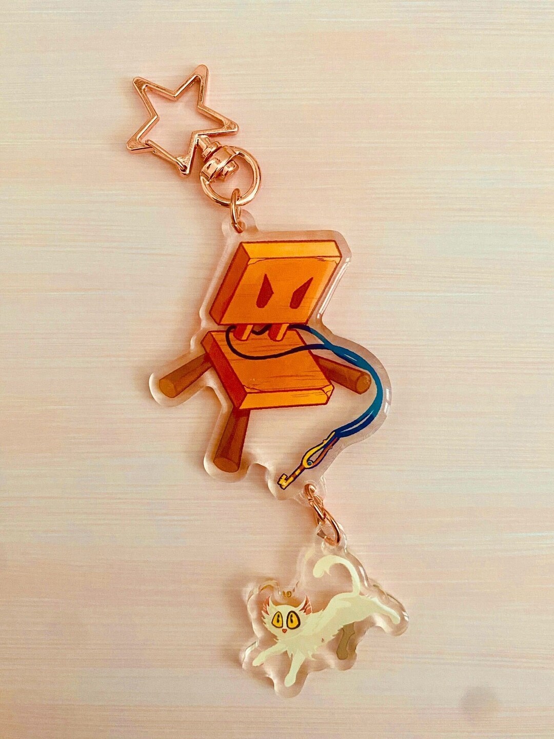 Daijin Chase Keychain - Double Sided - Chair Cat Chase - Etsy
