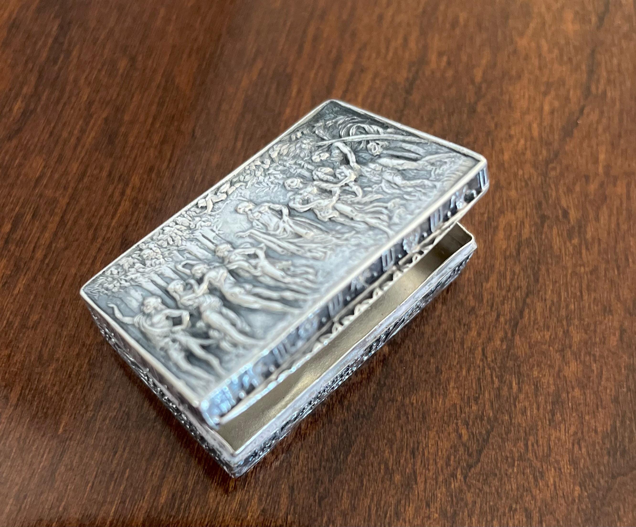 Antique, C.1920's, Sterling Silver, Pill Box, Engraved - Etsy
