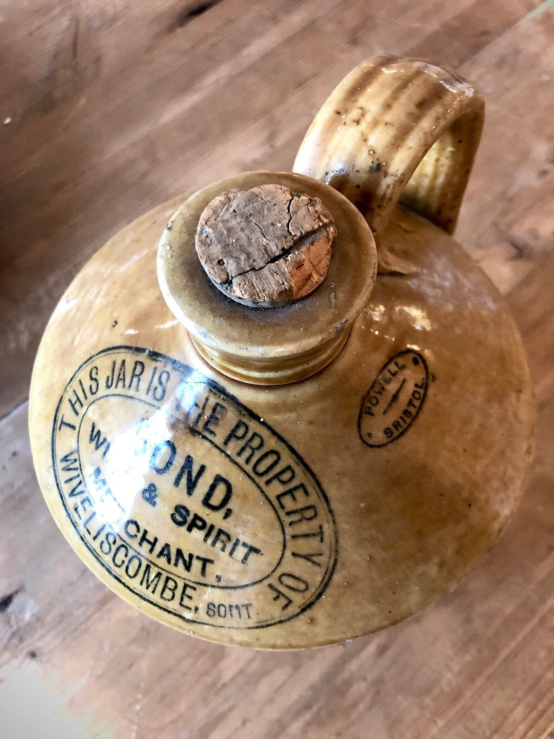 Vintage, Bond Wine & Spirit Merchan, English Flagon Stoneware Crock ...