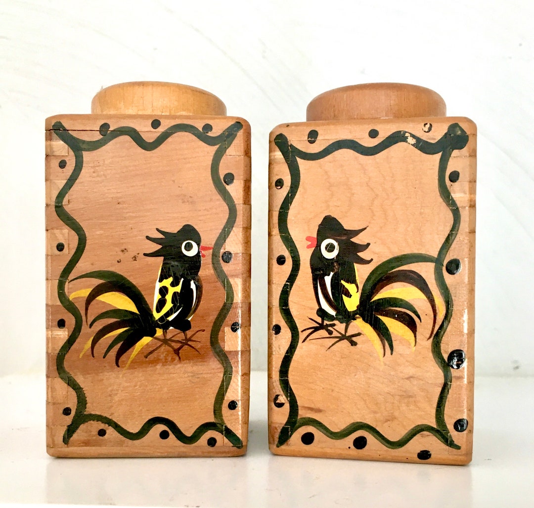 Vintage, Mid-century, Japanese, Artisan, Handpainted, Salt & Pepper ...
