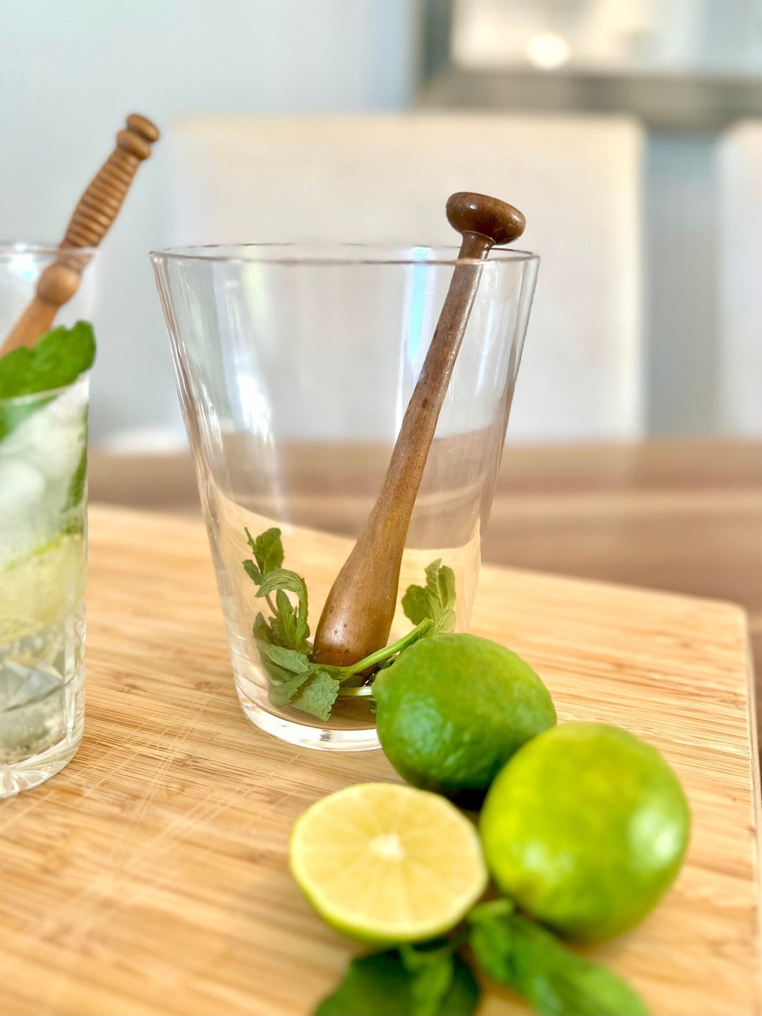 Antique, C.1800's, Bartenders, Flip, Glass, & Muddler, Handmade, Glass ...