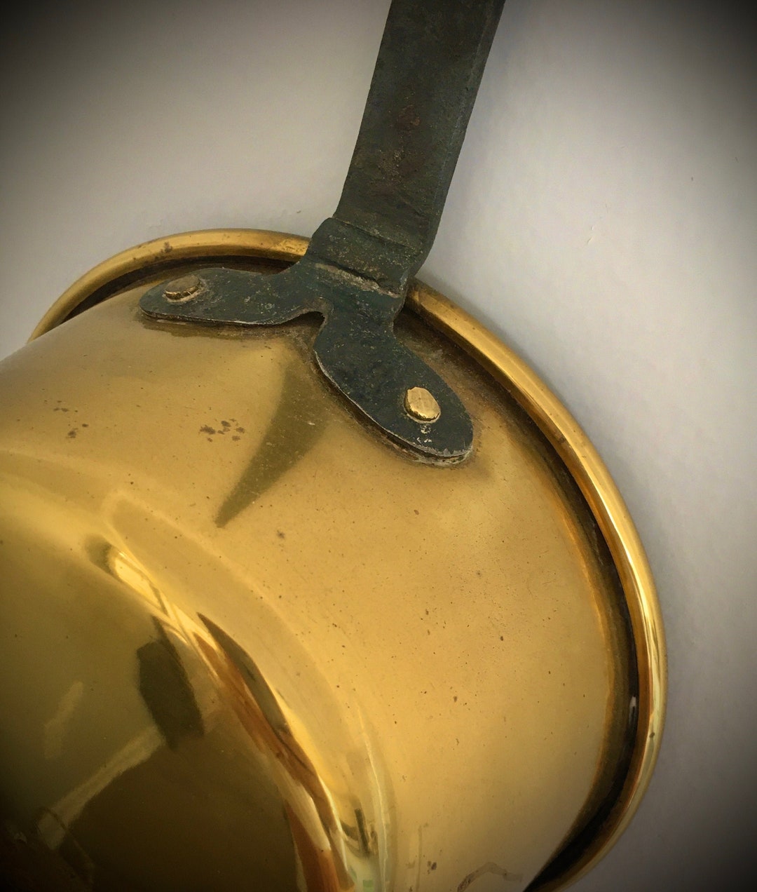 Vintage Brass Ladle With Wrought Iron Hanging Handle & Hook - Etsy