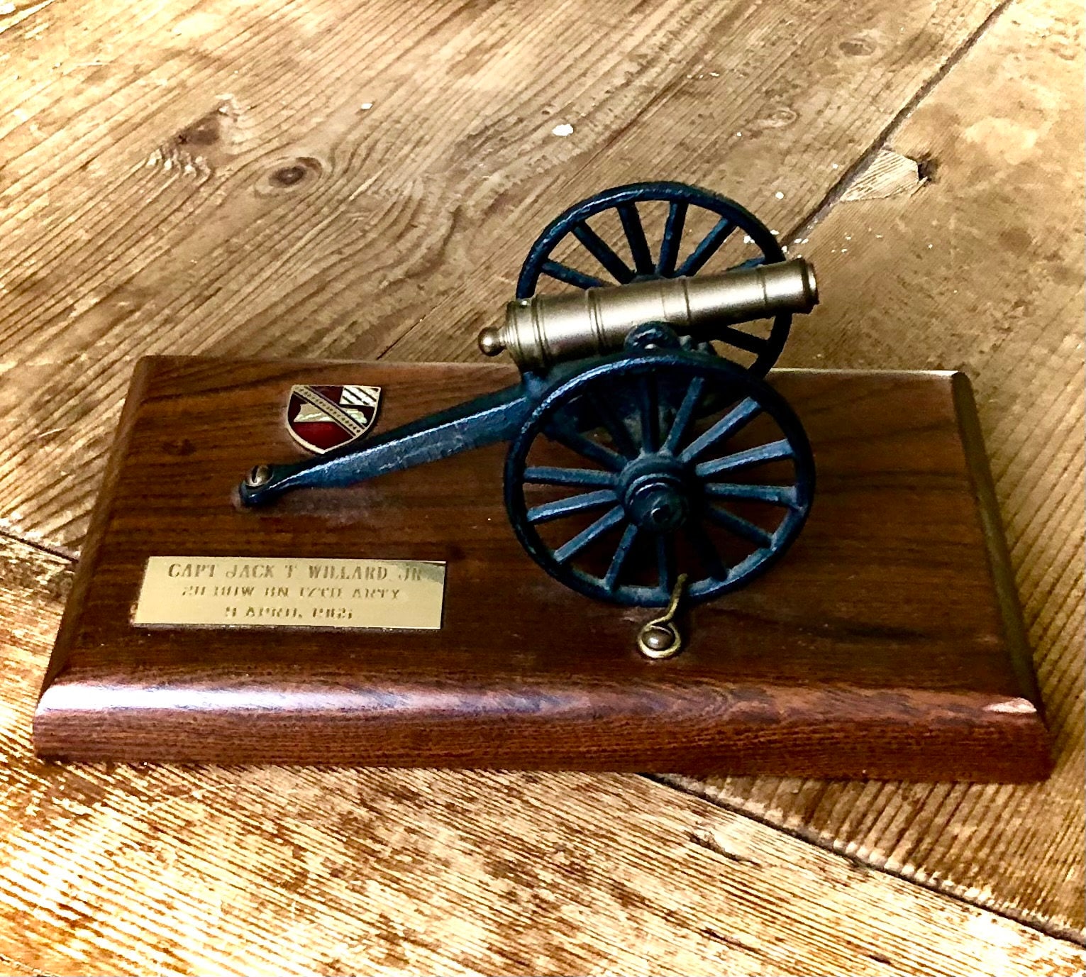 Vintage, C.1965, Cannon, Replica, Authentic, Military, Trophy, Plaque ...