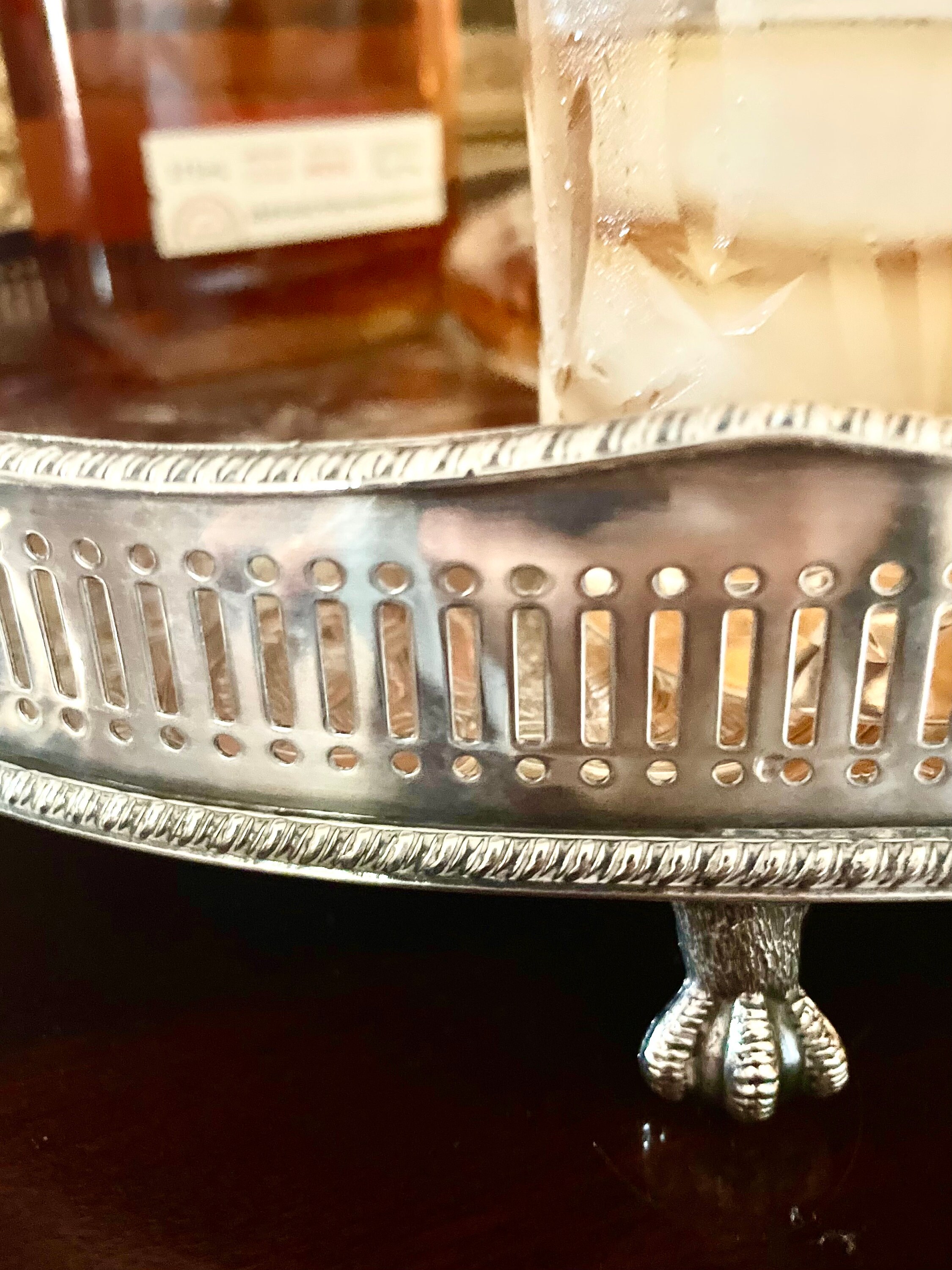 Vintage, C.1900's , Silver-plate, Cocktail, Serving Tray, Footed Tray ...