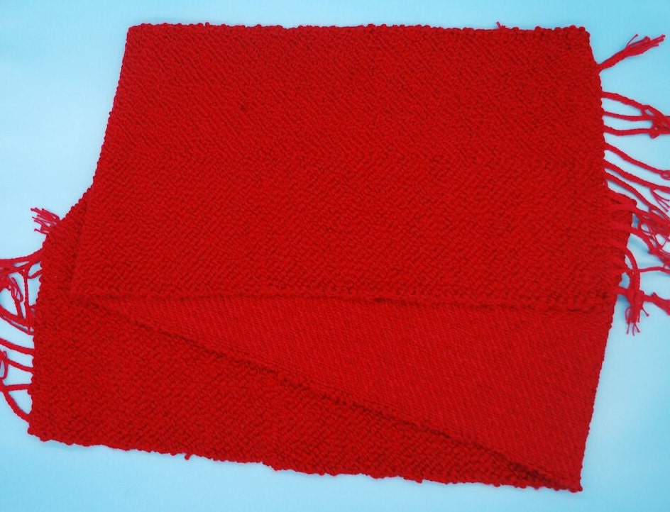 A Soft, Fluffy, Elegant Red Chenille Wrap With Red Braided Fringe. - Etsy