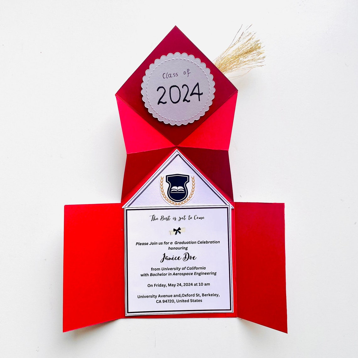 Graduation Invitation Announcement Card Invites Class of 2024 High ...