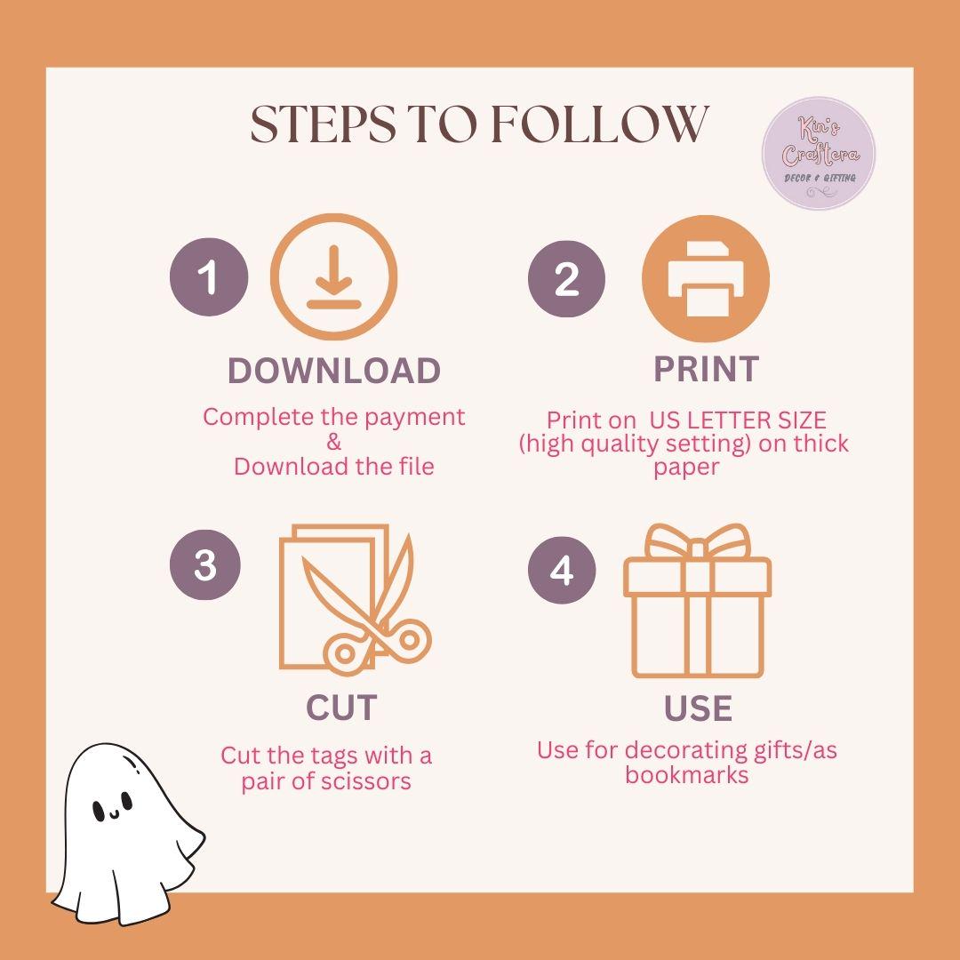 Halloween Gift Tags Printable Bundle: Spooky Favor Labels (PDF) Instant ...