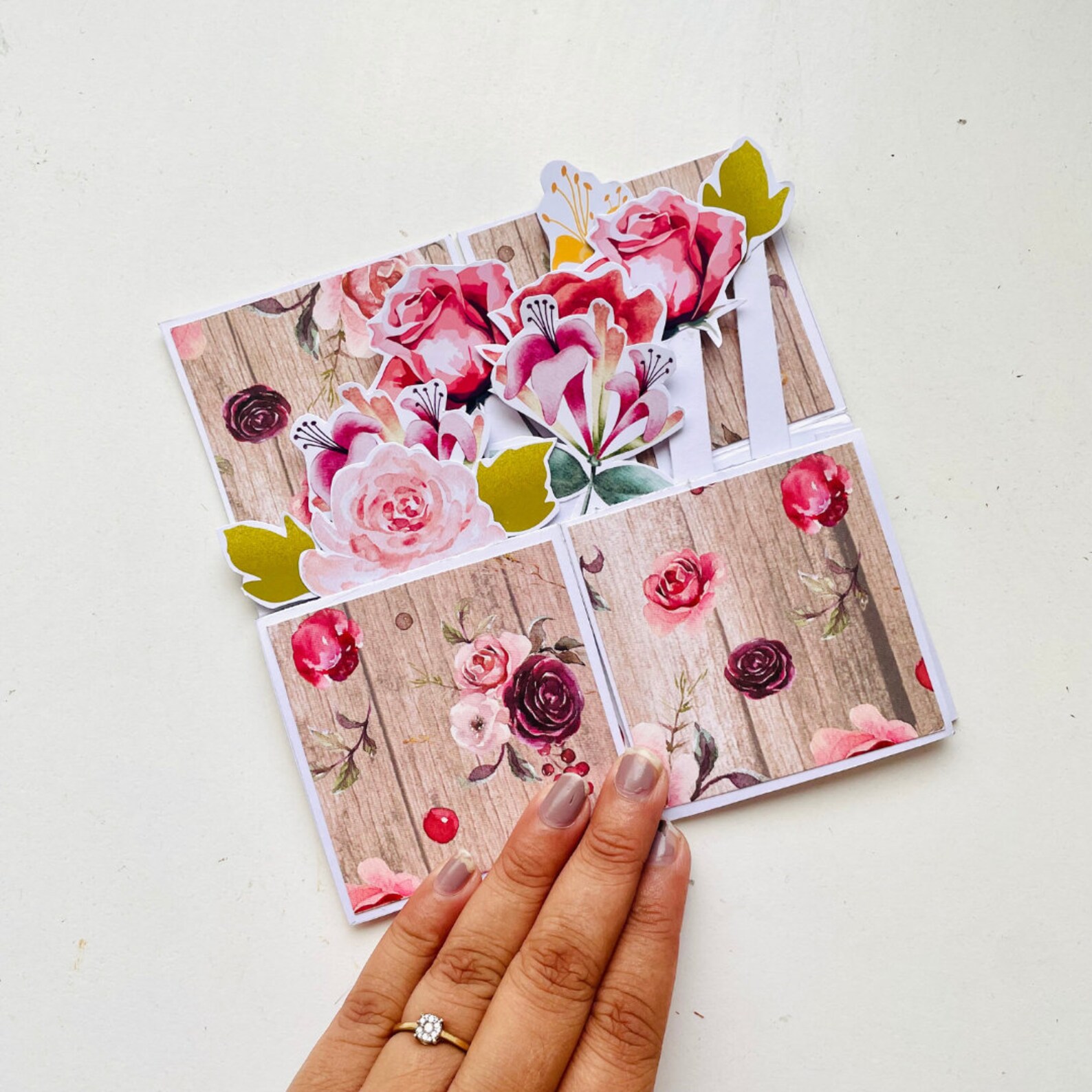 Floral 3D Pop up Box Card Handmade Greeting Card Personalized Birth ...