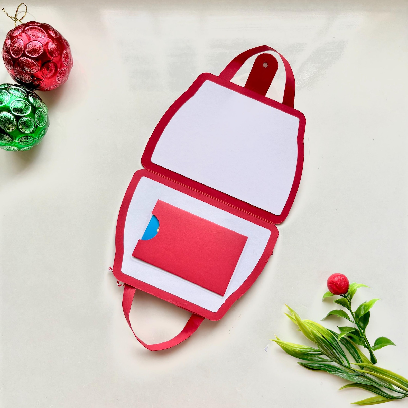 Handmade Christmas Paper Purse Gift Bag: Personalized Holiday Card ...