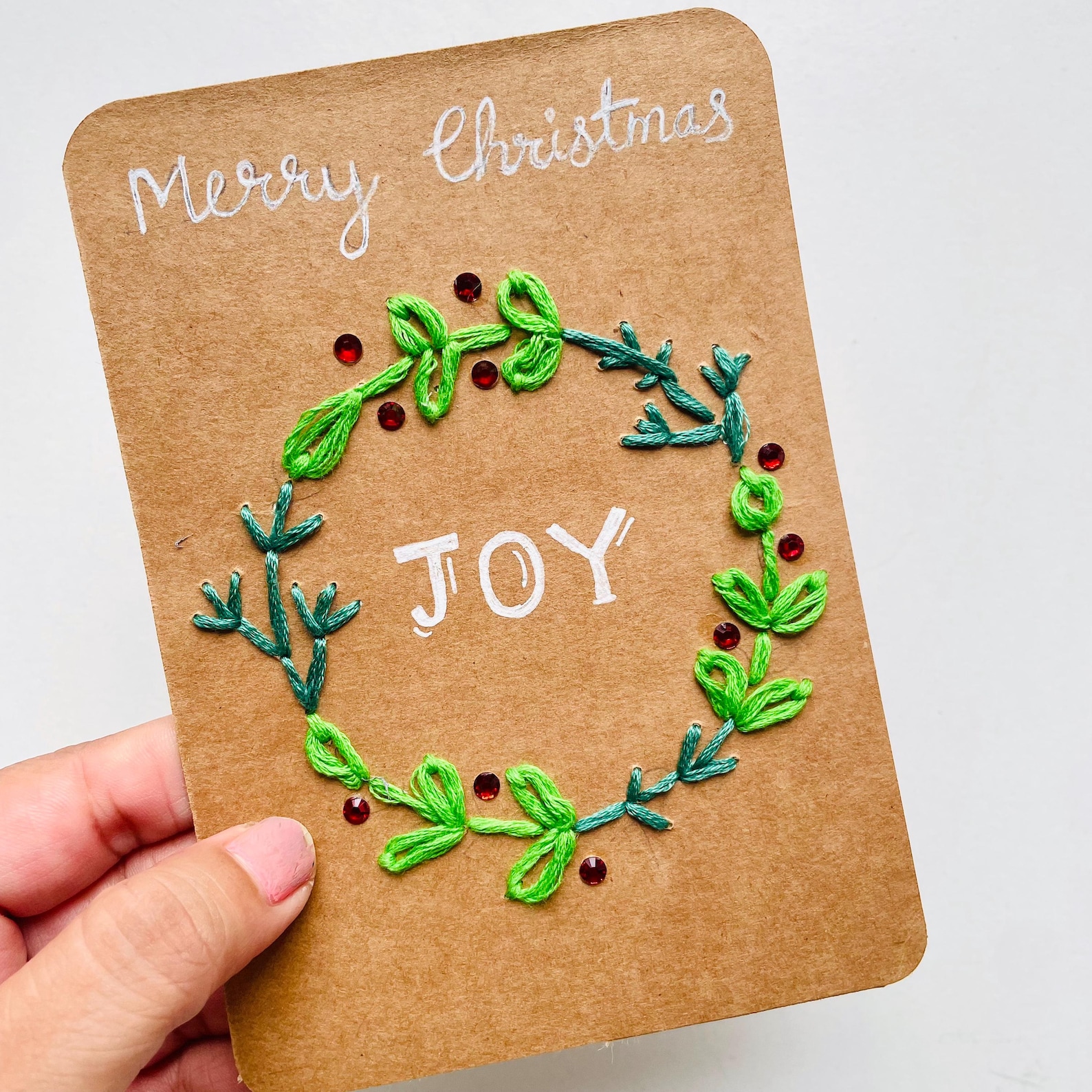 Hand Embroidered Christmas Tree Card Set: Unique Holiday Greetings - Etsy