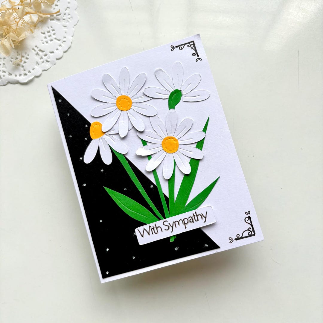 Daisy Sympathy Card: Handmade Floral Bereavement Card - Etsy