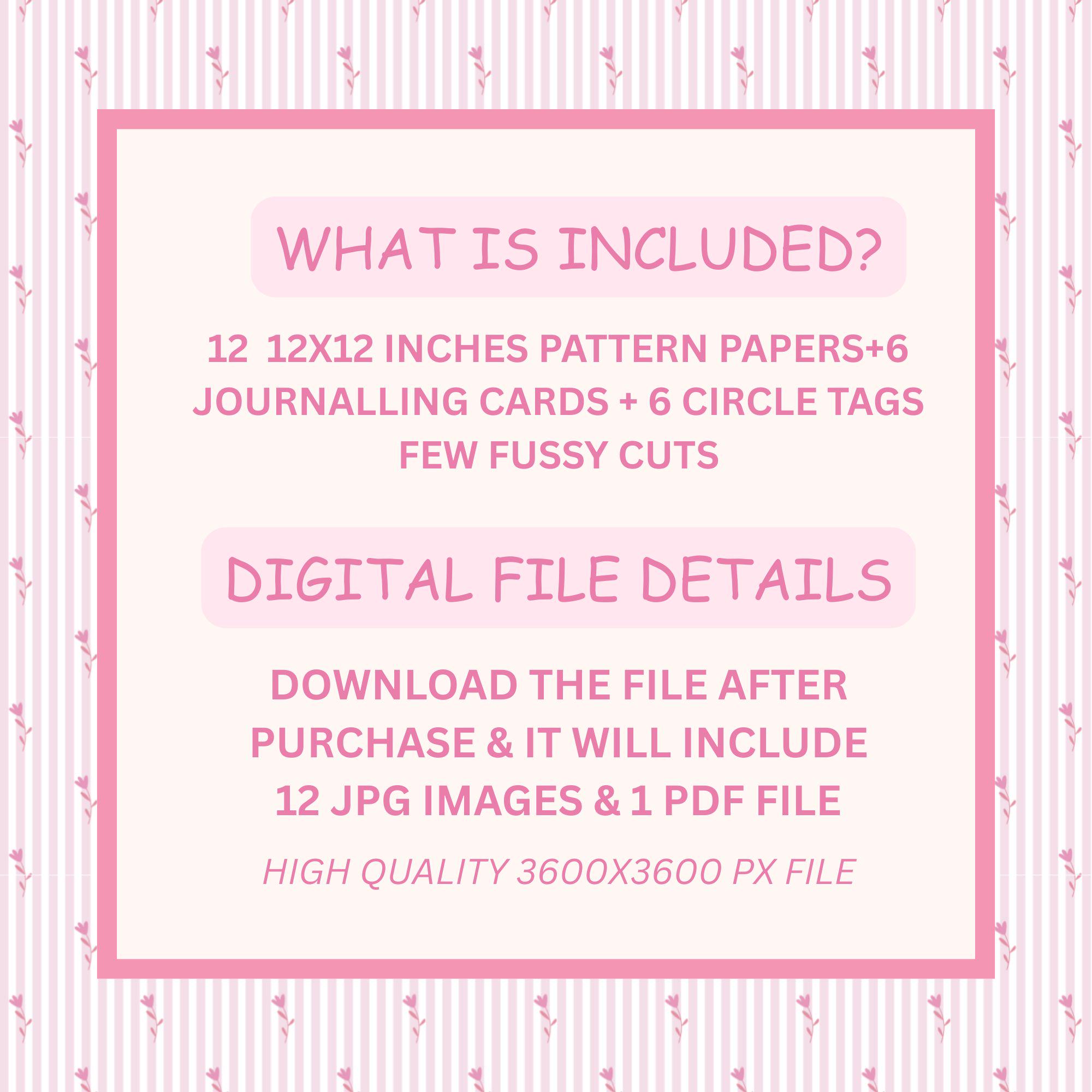 Baby Girl Digital Papers: Pastel Pink Scrapbooking Kit Instant Download ...