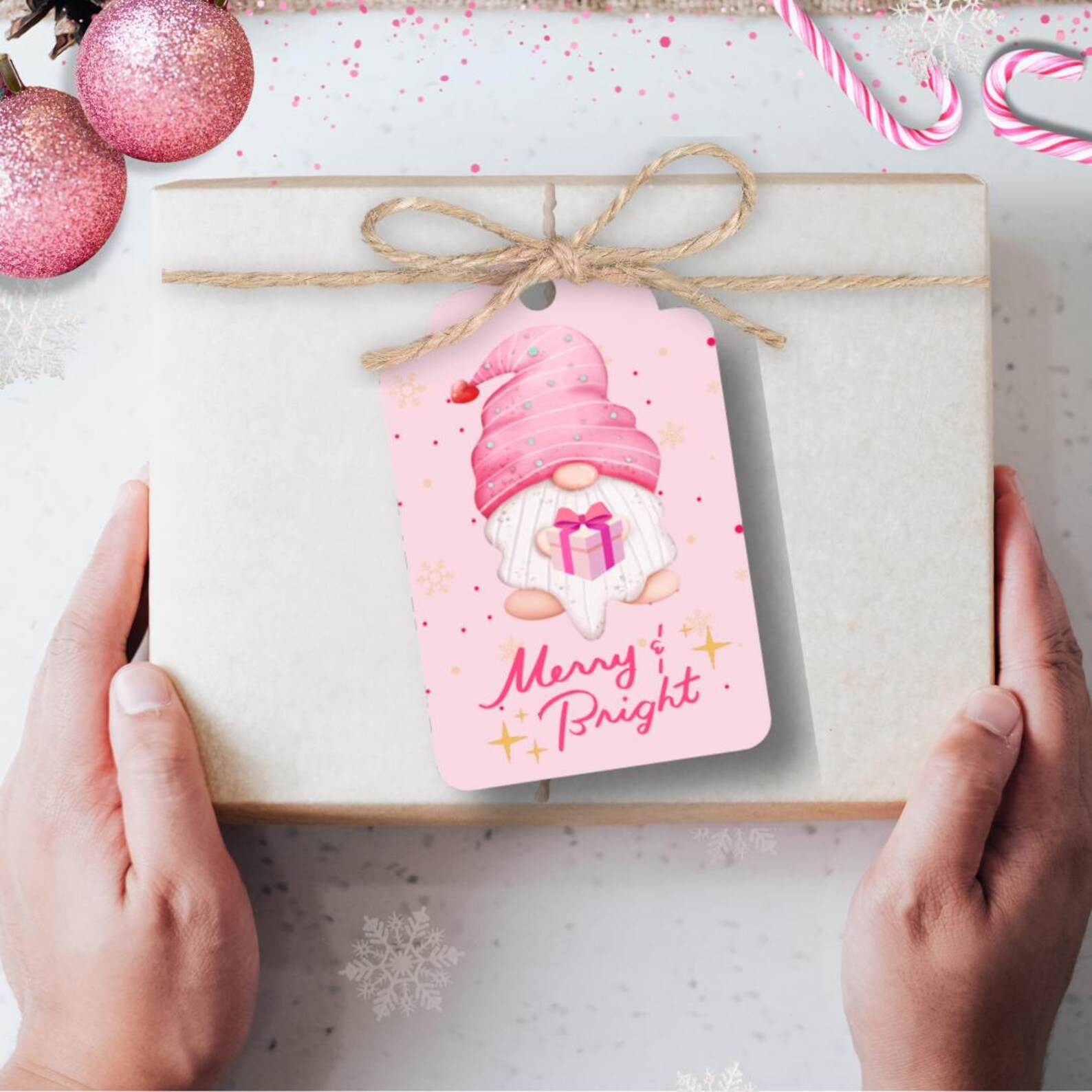 Pink Christmas Gift Tags Printable Bundle (PDF) - Etsy