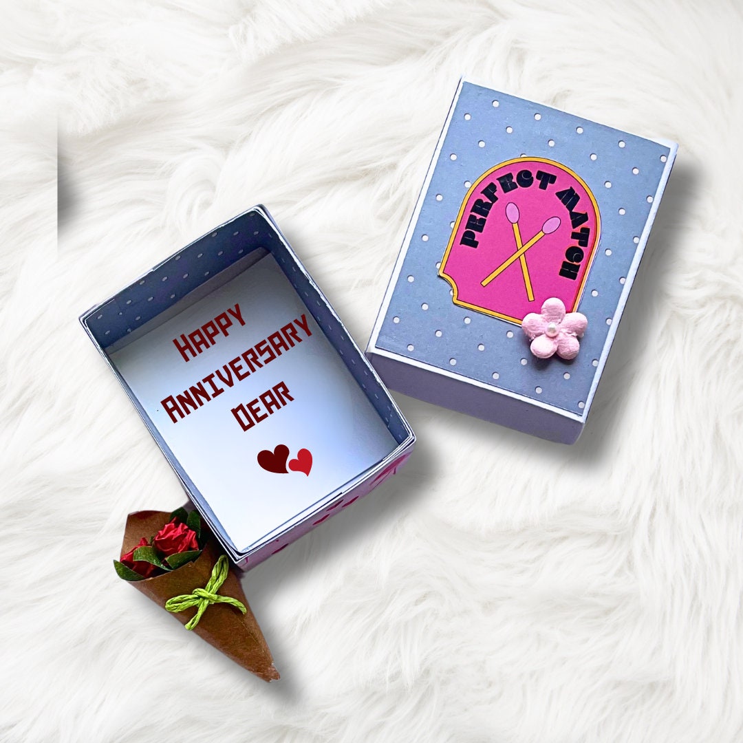 PERFECT MATCH Miniature Paper Roses Bouquet in A Matchbox, Valentines ...
