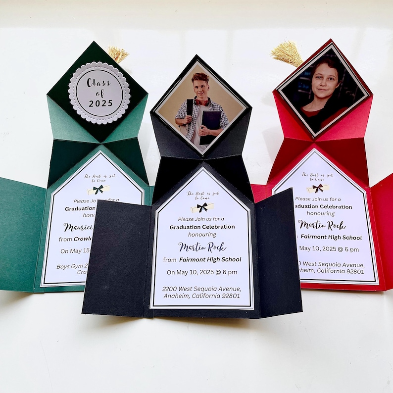 Graduation Cap Invitation: Handmade Customizable Grad Party Invites ...