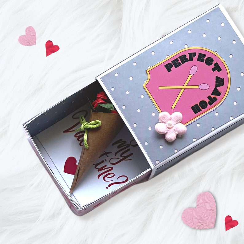 PERFECT MATCH Miniature Paper Roses Bouquet in A Matchbox, Valentines ...