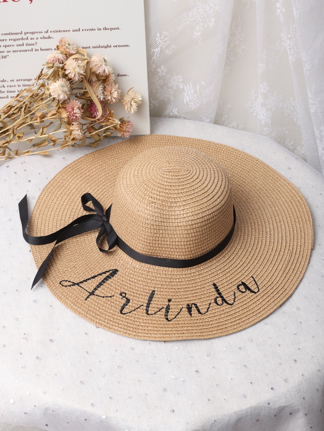 Personalized Adjustable Beach Hats Bridesmaid Hats Beach Hat Custom ...