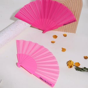 Personalised Pink Hand Fan, Hen Party Fan, Bridal Party Favours for Hen ...