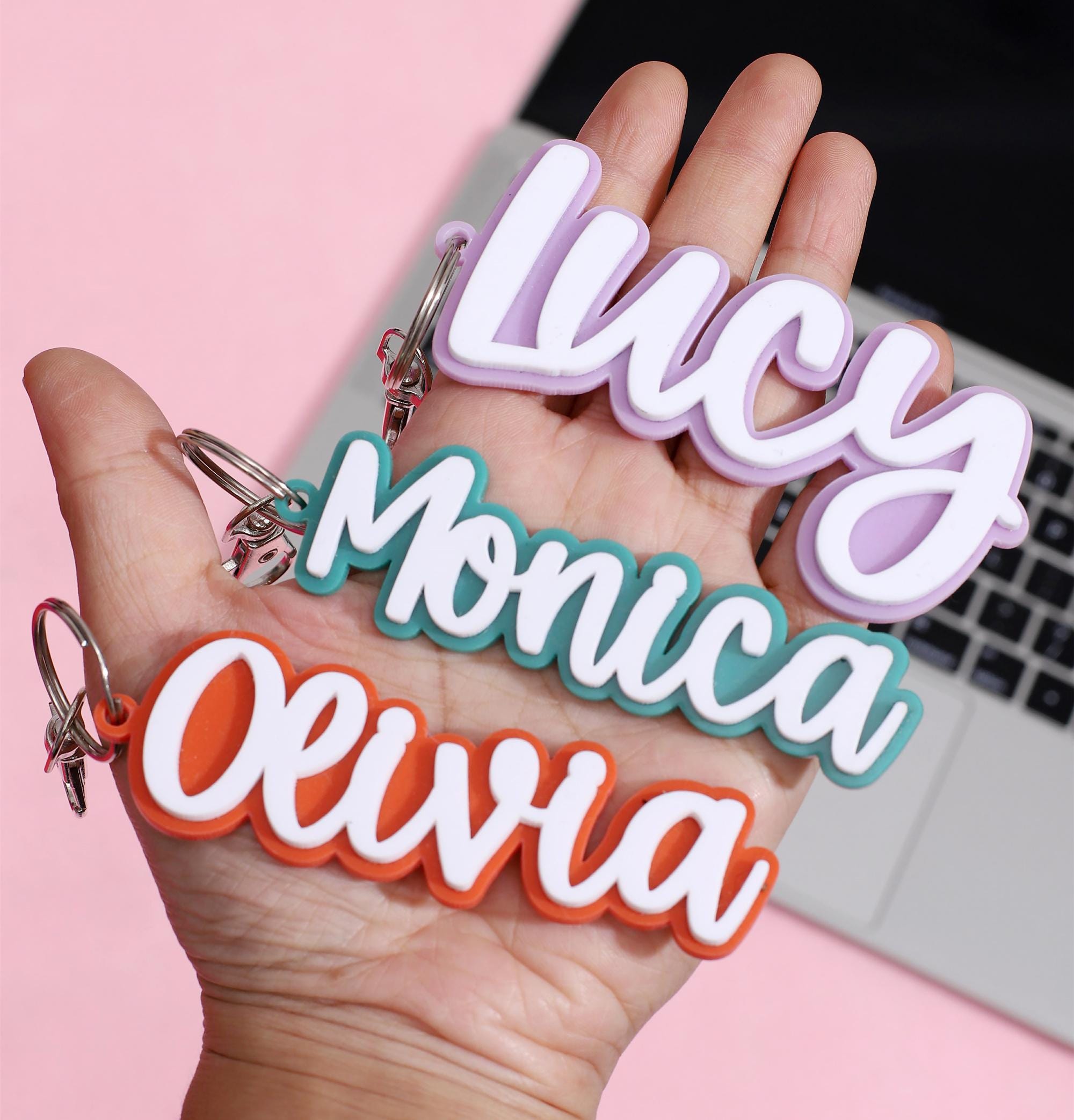 Personalized Name Keychain | Custom Keyring for Kids, Christmas Gift ...
