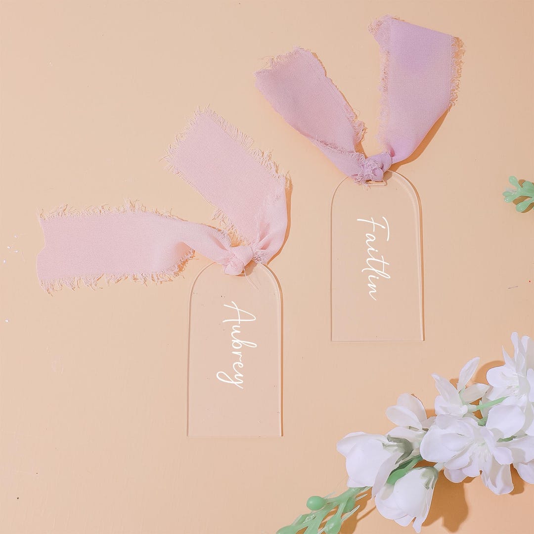 Acrylic Stocking Tags - Acrylic Name Tags, Bridesmaid Name Tags ...