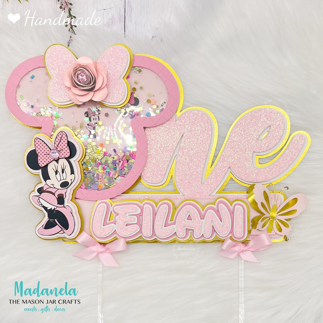 Minnie Mouse Cake Topper, Minnie Shaker Cake Topper, Cake Decorations ...