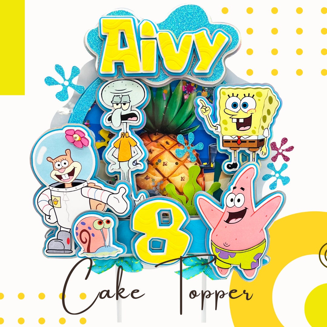 Bob Esponja Cake Topper, Bob Esponja Party Decoraciones, Bob Esponja ...