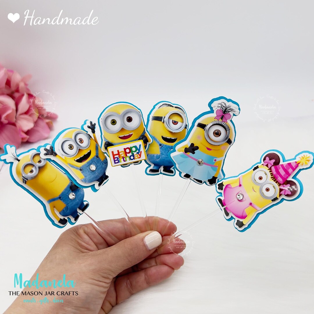 Minions Cupcake Toppers, Minions Party, Minion Girl Pink, Minions Cake ...