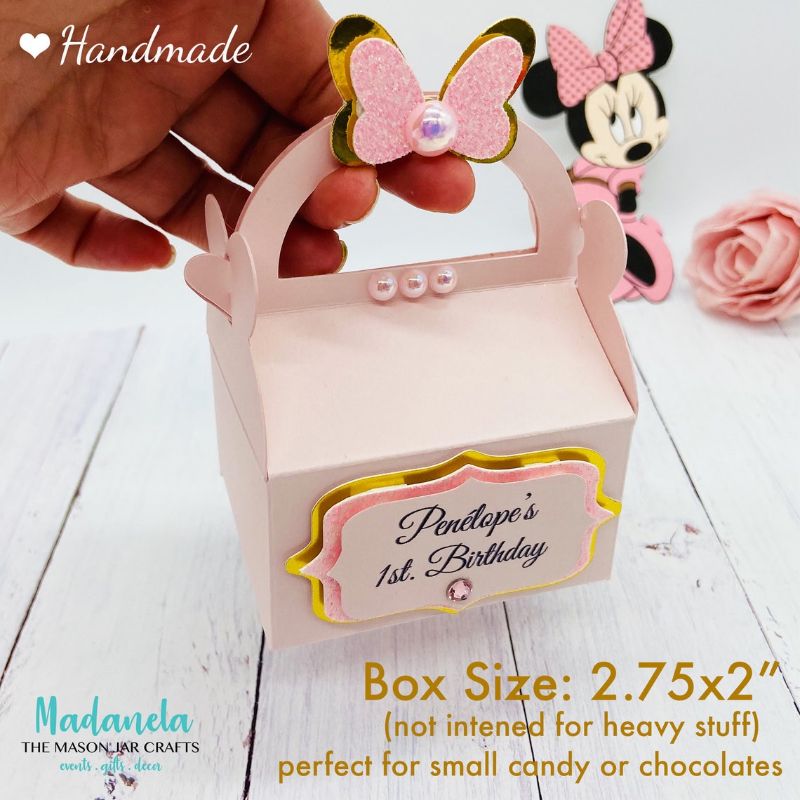 Minnie Mouse Party Favor Boxes: Pink & Gold Candy Boxes (set of 10) - Etsy