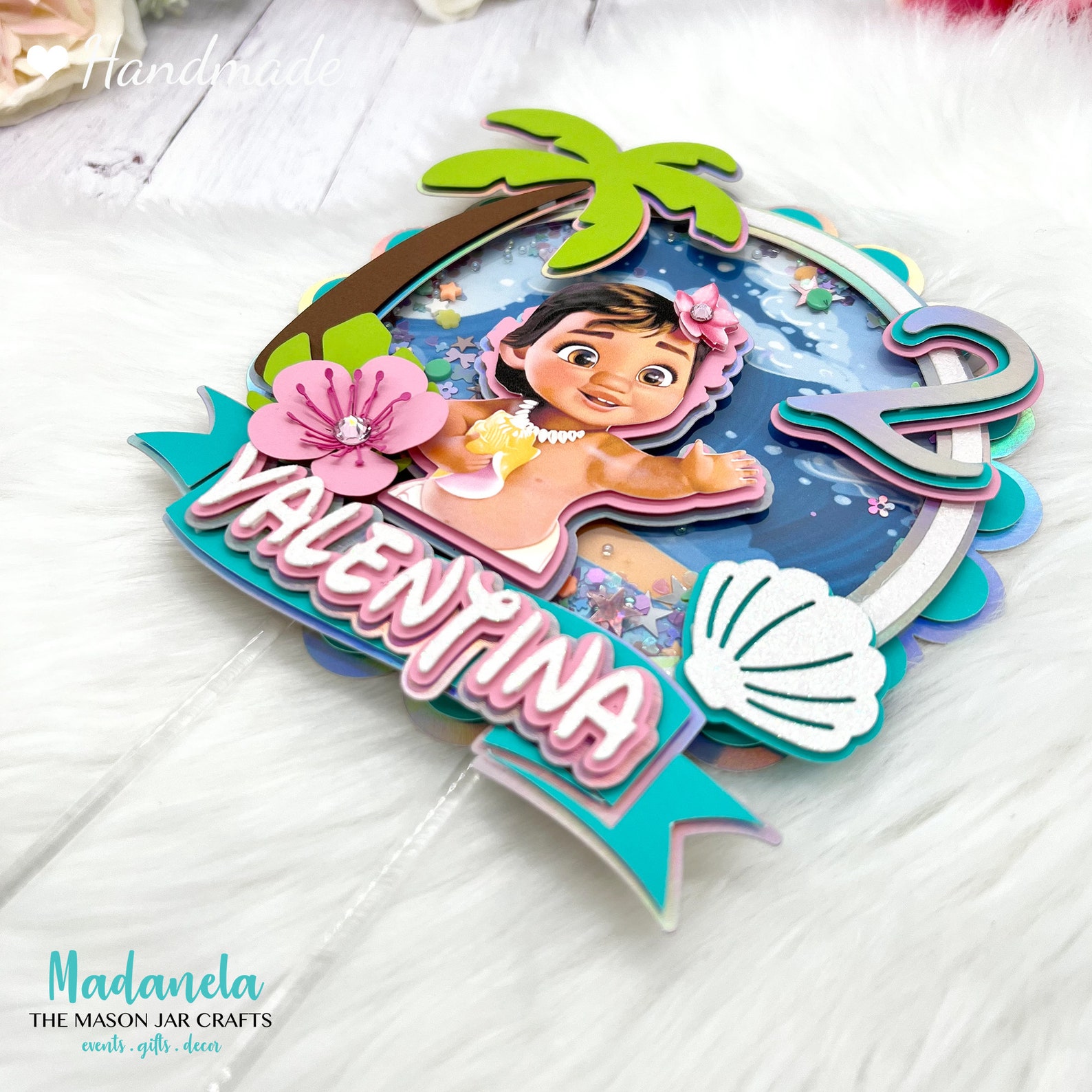 Moana Cake Topper Shaker Cake Topper Moana Cake Decorations - Etsy