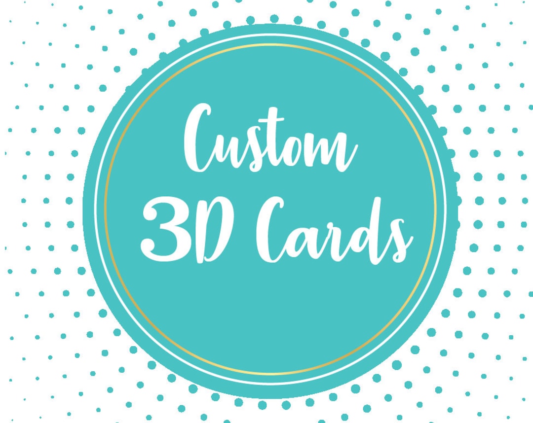 Custom 3D Cards - 8 Cards - Etsy