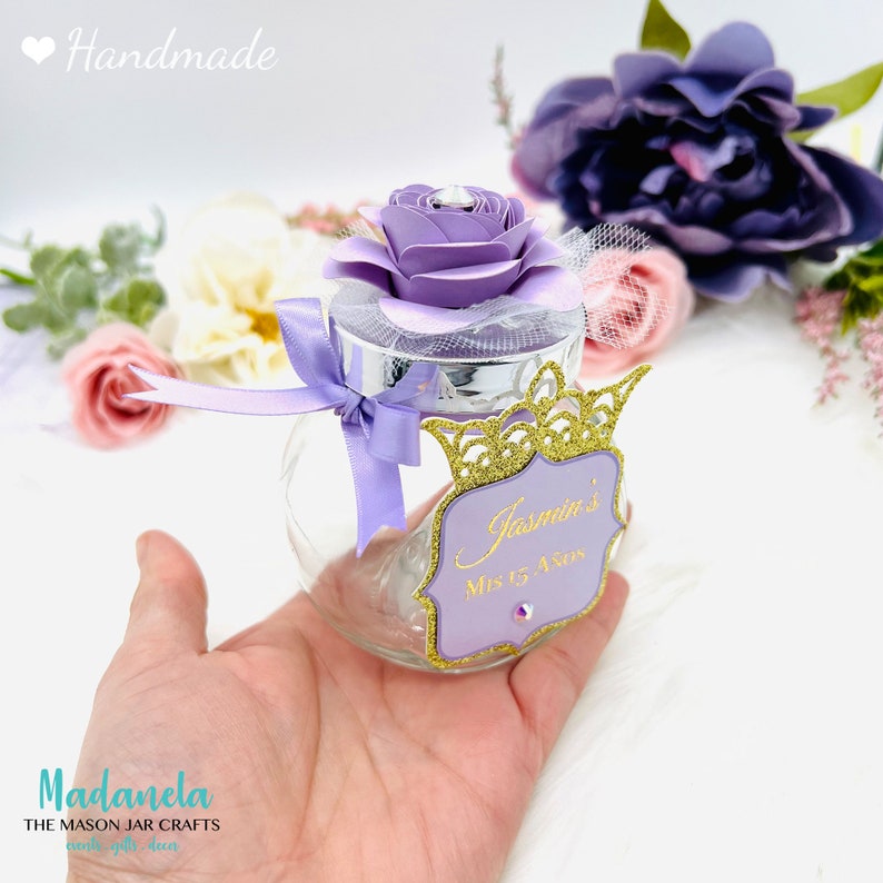 Personalized Glass Favor Jars With Lid: Princess Theme, Set of 10 - Etsy