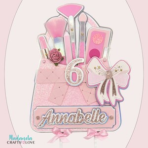 Makeup Cake Topper, Makeup Party Decorations, Spa Cake Topper, Glam ...