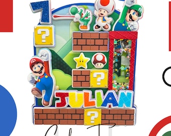 Super Mario Cake Topper Name and Age Cake Topper - Etsy