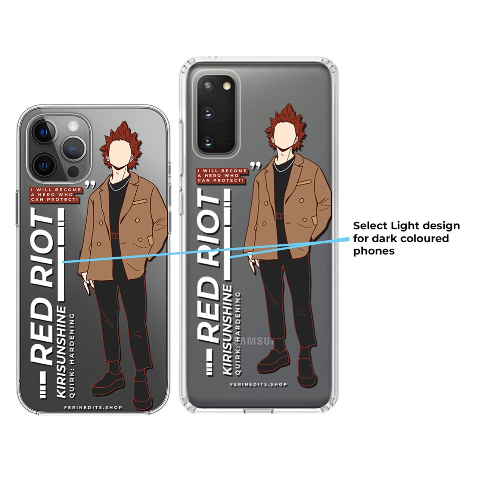 MHA Kirishima/red Riot Phone Case iphone & Samsung | Etsy