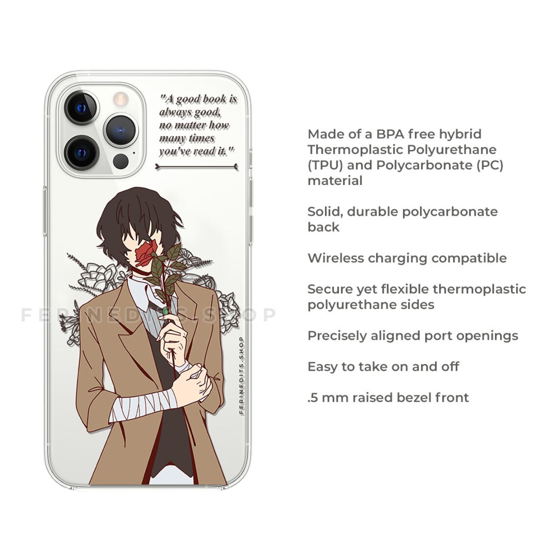 BSD Osamu Dazai Phone Case iphone & Samsung - Etsy