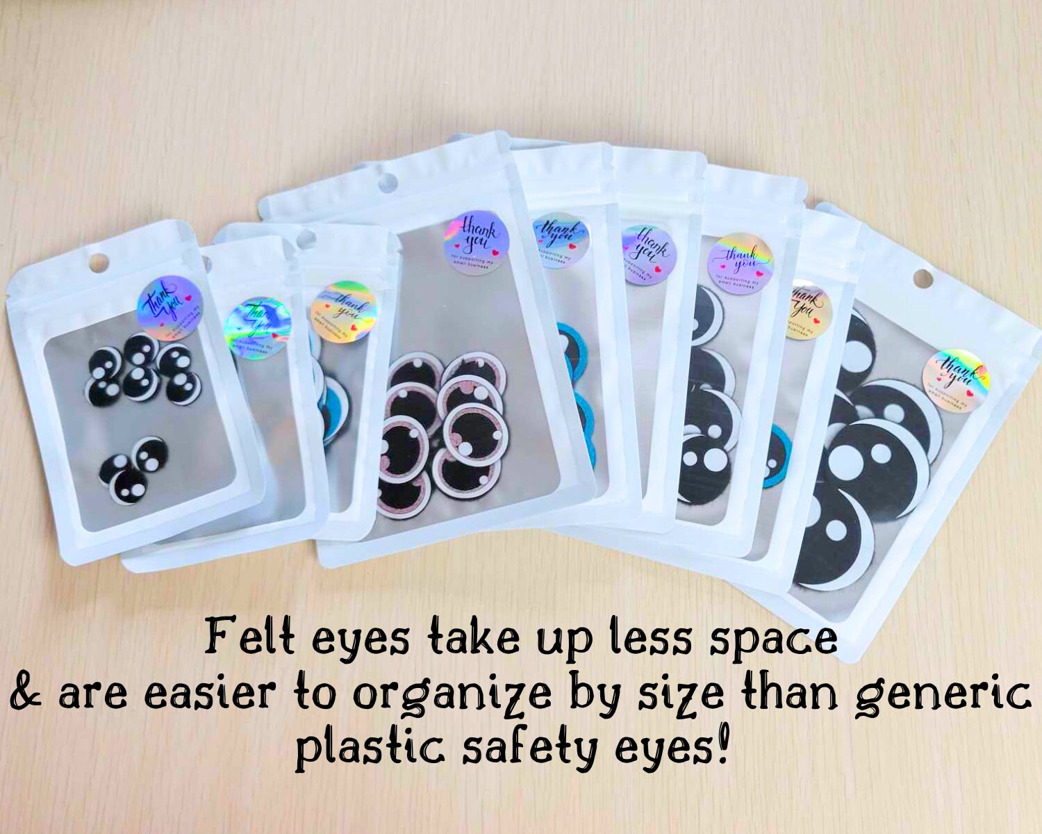 1.5 Inch Felt Eyes - Amigurumi Eyes - Glitter Eyes - Kawaii Eyes ...