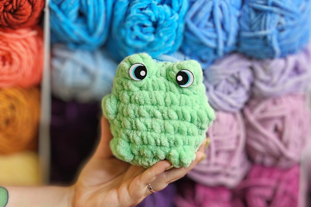 Stuffed Kawaii Frog Gifts - Cute Desk Buddy - Crochet Frog Desk Pet ...