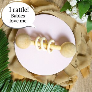 Natural Wooden Baby Rattle - Montessori Baby Toys - Montessori Toy for ...