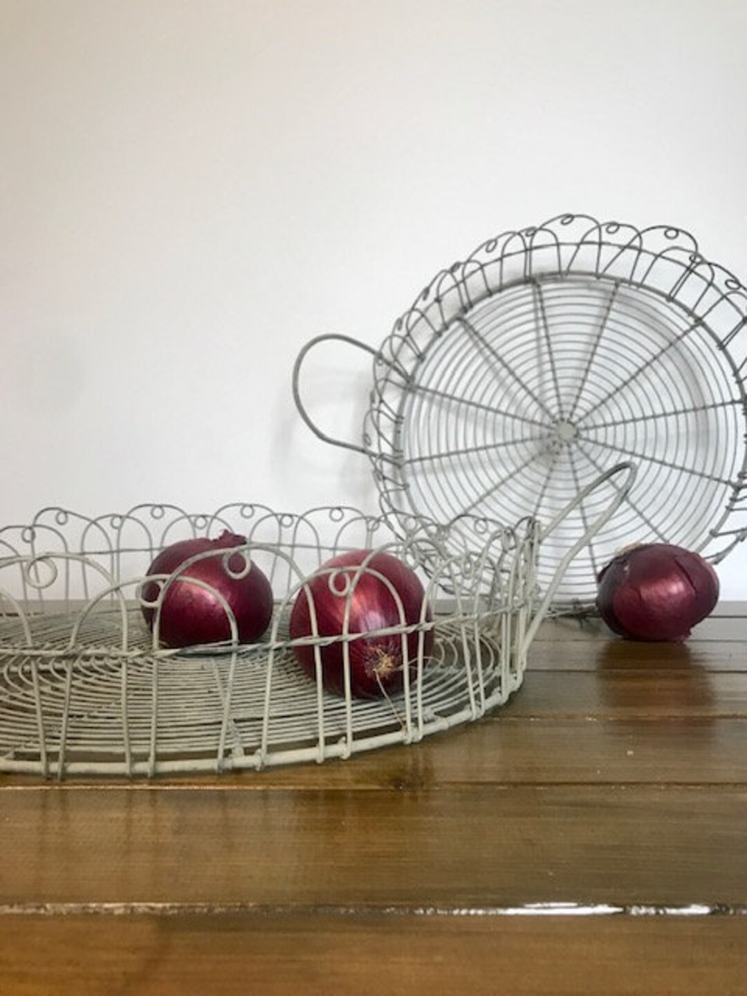 Pair of Round Metal Wire Serving Trays Rustic Industrial Table Decor - Etsy