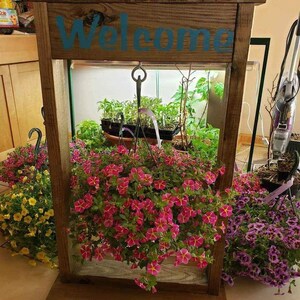 Wooden Welcome Hanging Flower Pot Holder Stand - Etsy