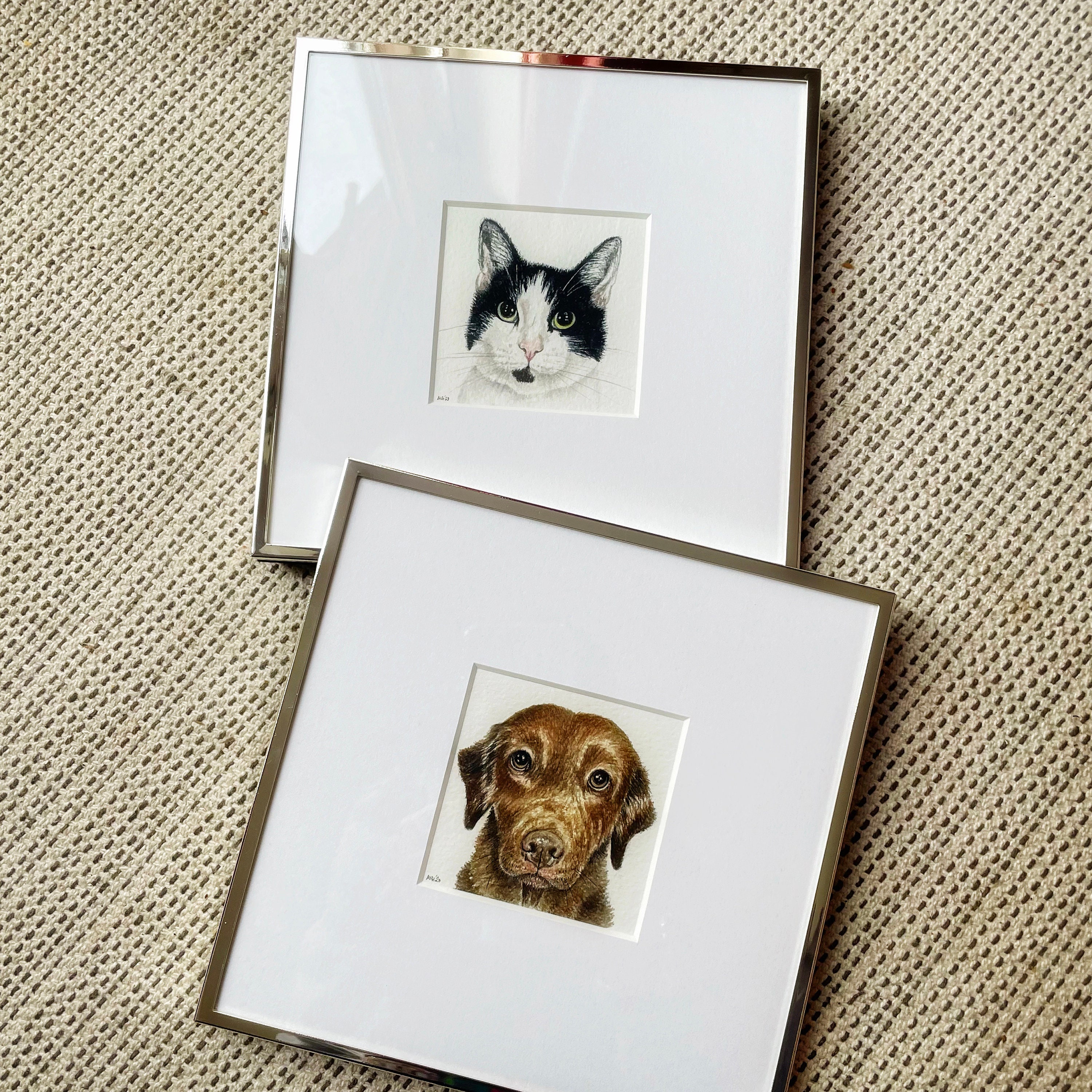 Mini Watercolour Portraits - Silver Plated Frame - Etsy