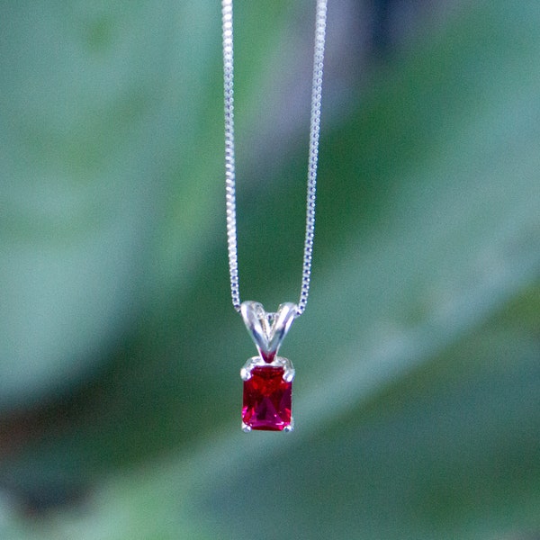 Lab Created Ruby Necklaces - Etsy