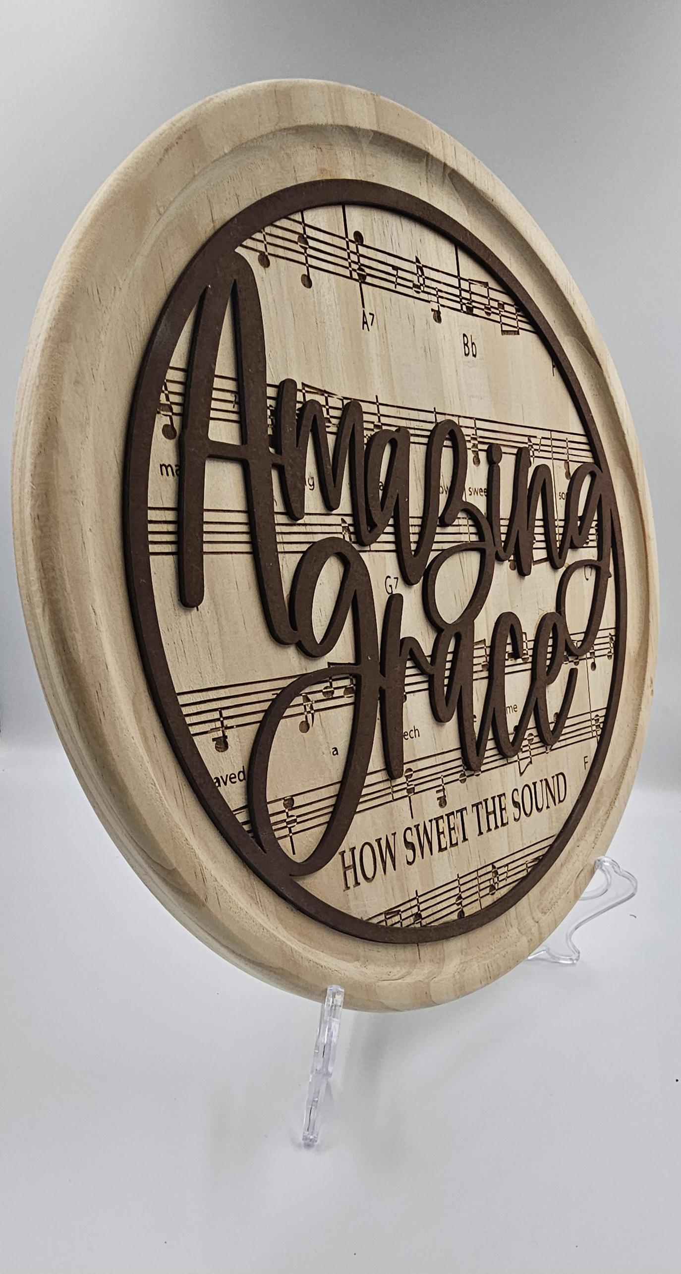 Amazing Grace Round Sign Stand Included - Etsy