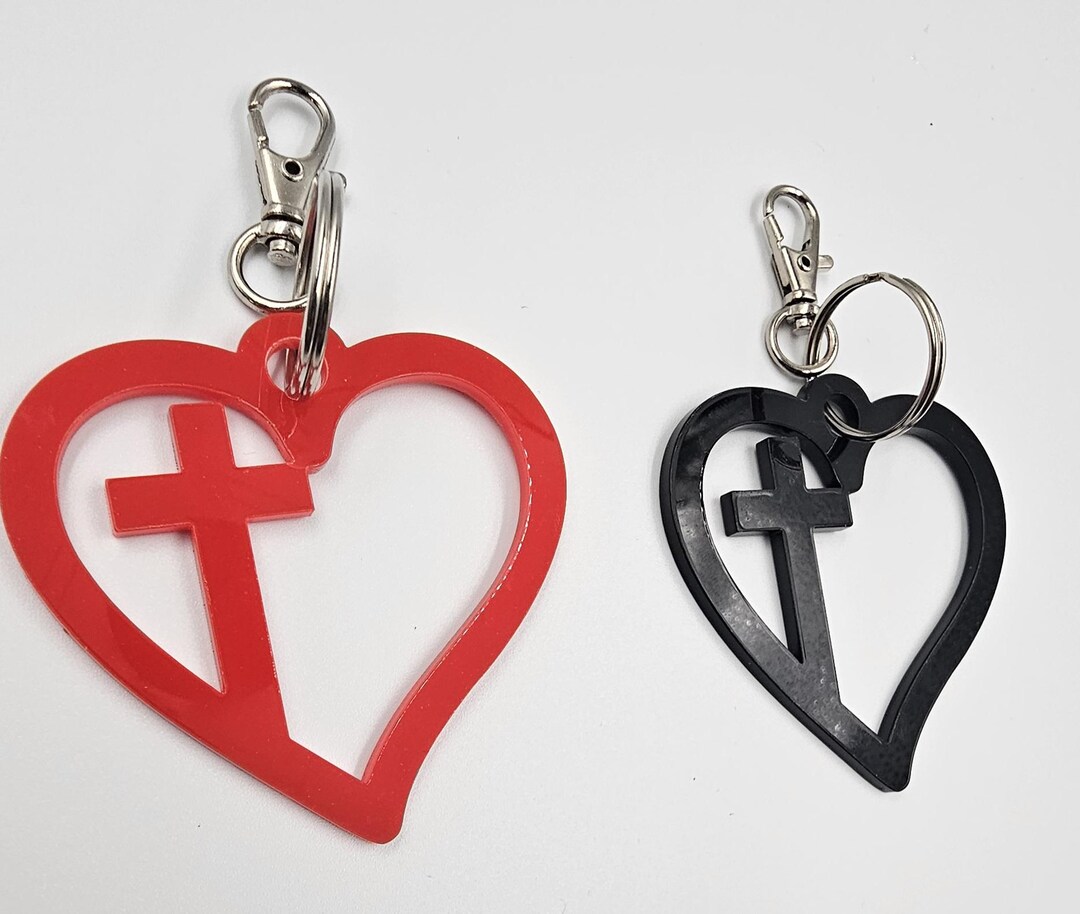 Red or Black Christian Cross Key Holder - Etsy